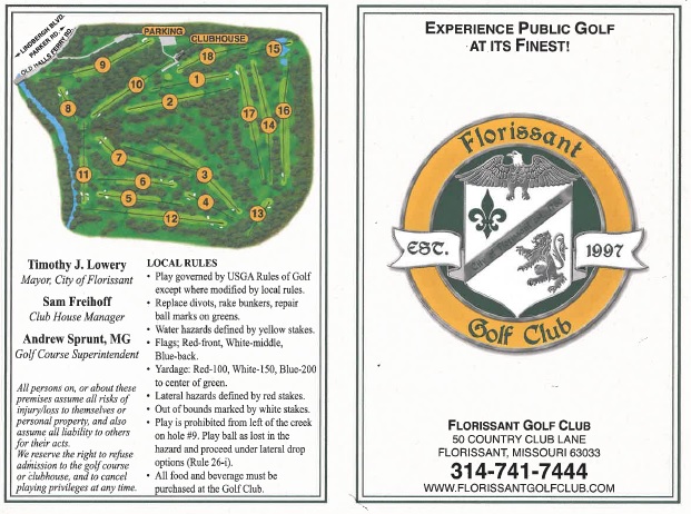 Scorecard Florissant Golf Club | Course Layout and Yardage Info